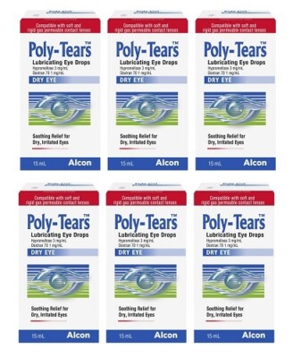 6 x Poly-Tears Lubricating Dry Eye Drops 15mL | eBay