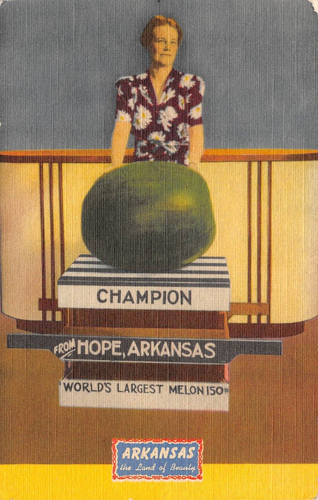 Hope Arkansas Champion Watermelon 150 lbs. 1957 Linen Postcard | eBay