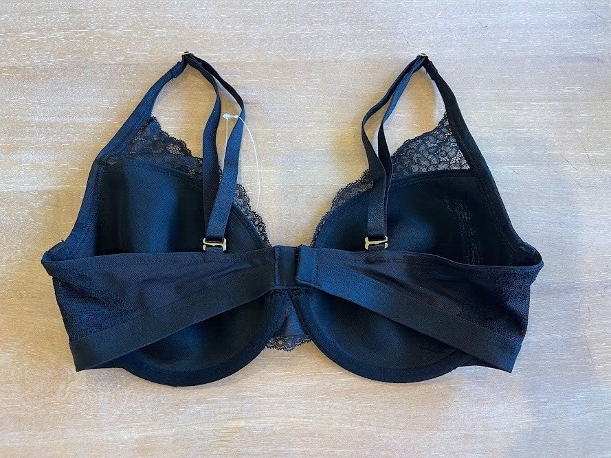 SOMA Intimates Pure Black Lace 40D Lightest Lift Plunge Bra Underwire ...