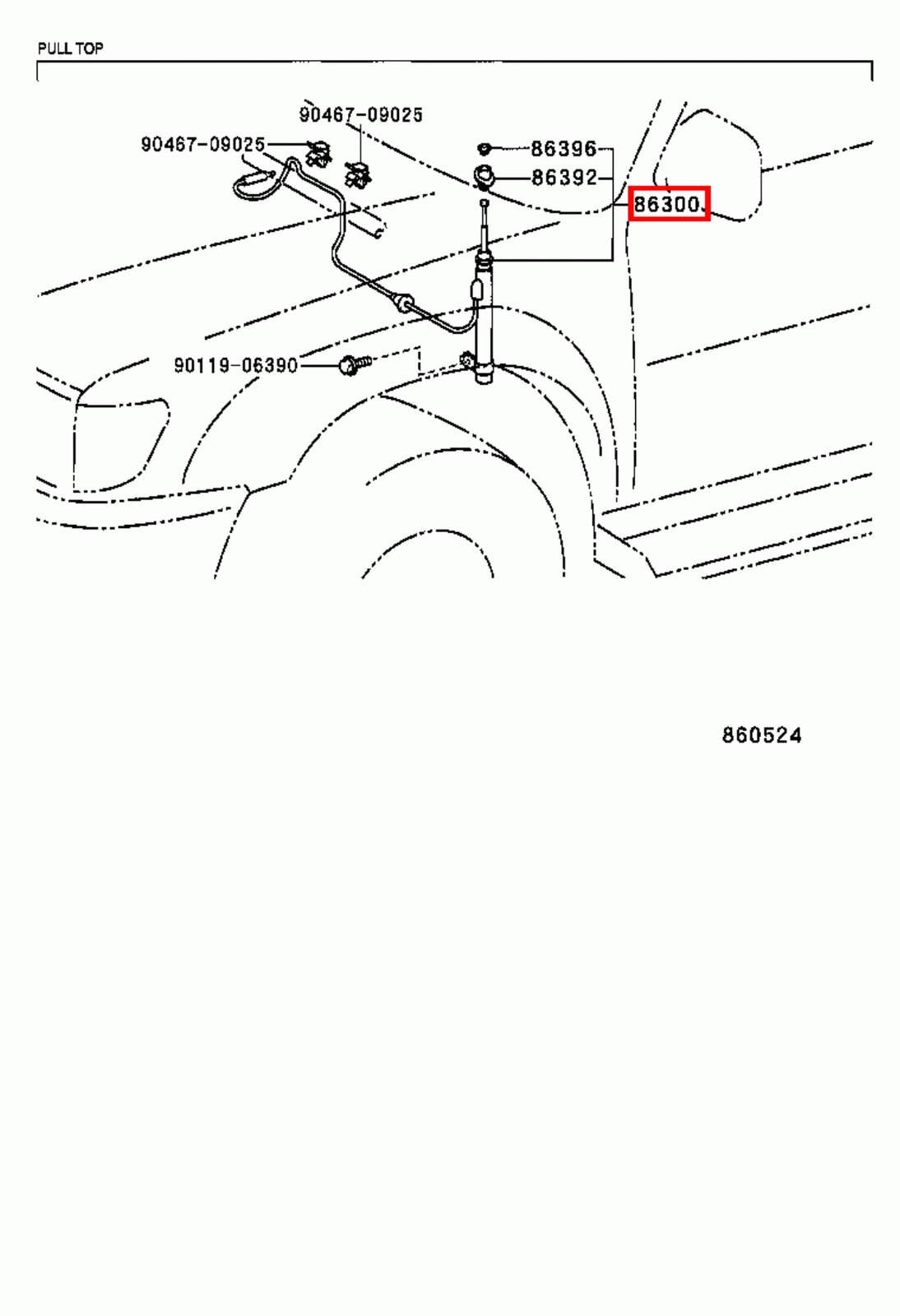 Genuine Toyota Hilux LN166 LN165 LN152 Manual Radio Antenna Aerial Mast ...