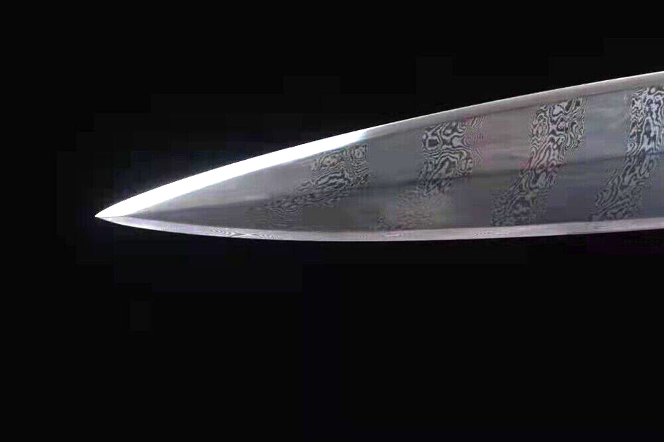 Hand Forged Chinese Kung Fu Sword Sharp Folded Damascus Steel Blade ...