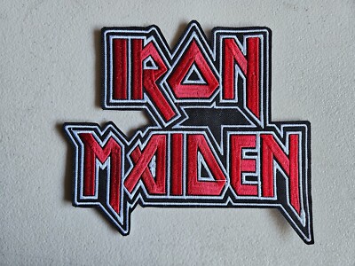 IRON MAIDEN, SEW ON RED AND WHITE EMBROIDERED LARGE BACK PATCH | eBay
