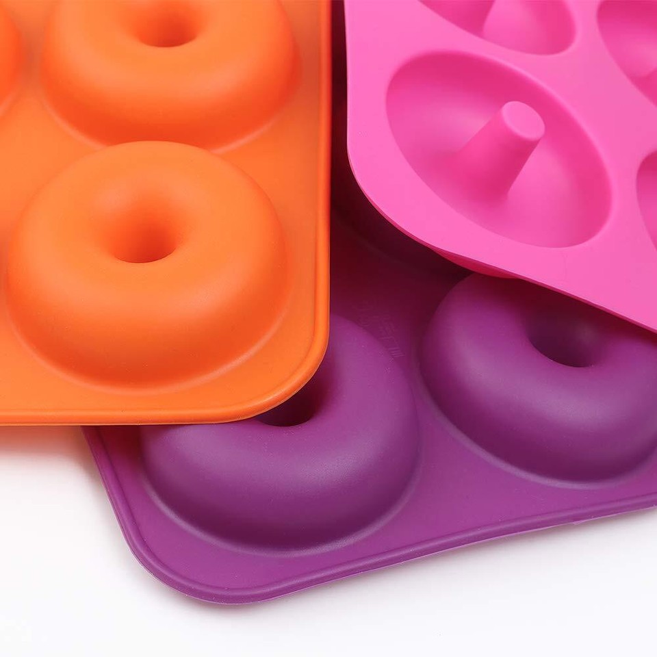 6-Cavity Silicone Donut Mold Silicone Bagel Mold Non-Stick Donut Mold ...