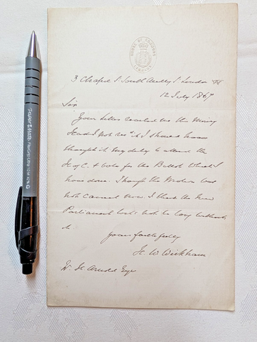 Henry Wickham, MP Bradford, Signed Letter 1880 | eBay