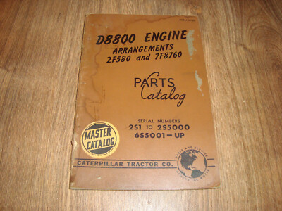 Caterpillar D8800 Engine Arrangements 2F580 & 7F8760 Parts Catalog Form ...
