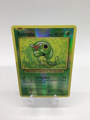 SHIPS SAME DAY Pokemon Card NM Caterpie Rev Holo 3/108 Basic Grass Type ...