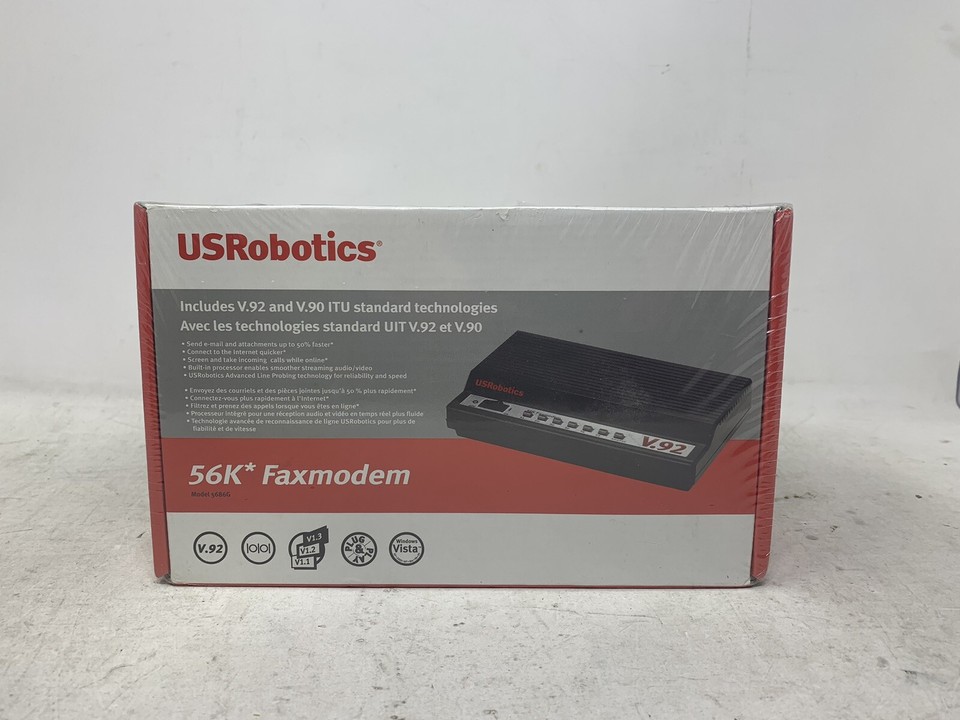 US ROBOTICS USR5686E EXTERNAL 56K V.92 V.90 ITU SERIAL DATA FAX MODEM ...