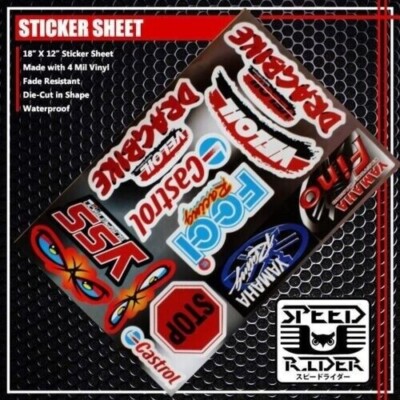 RACING SPONSOR STICKER DECAL DRAGBIKE VELOIL FCCI RACING YAMAHA CASTROL ...