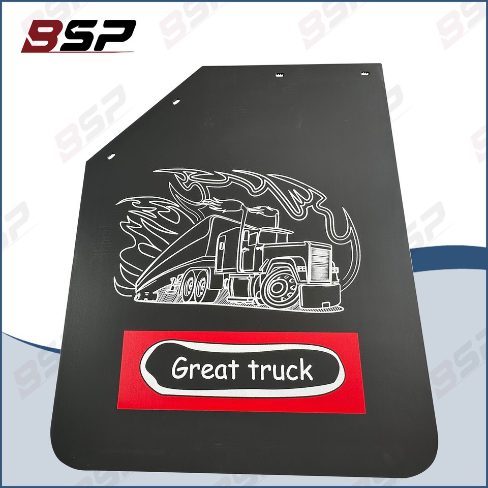 Pair Black Great Truck Pattern Angled Semi Truck Splash Guard 24"x30 ...
