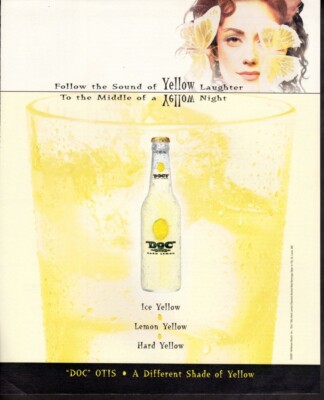 Vintage print ad advertisement Alcohol Doc Otis hard lemon sound yellow ...