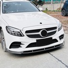 Front Bumper Spoiler Lip For Benz C W205 C205 S205 2019-21 AMG Sport ...