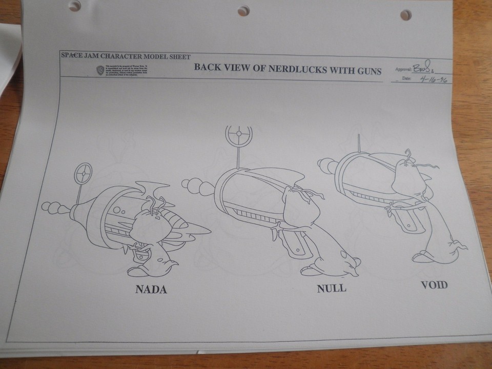 1995 Aliens Bupkus Void Space Jam model sheets for art designers ...
