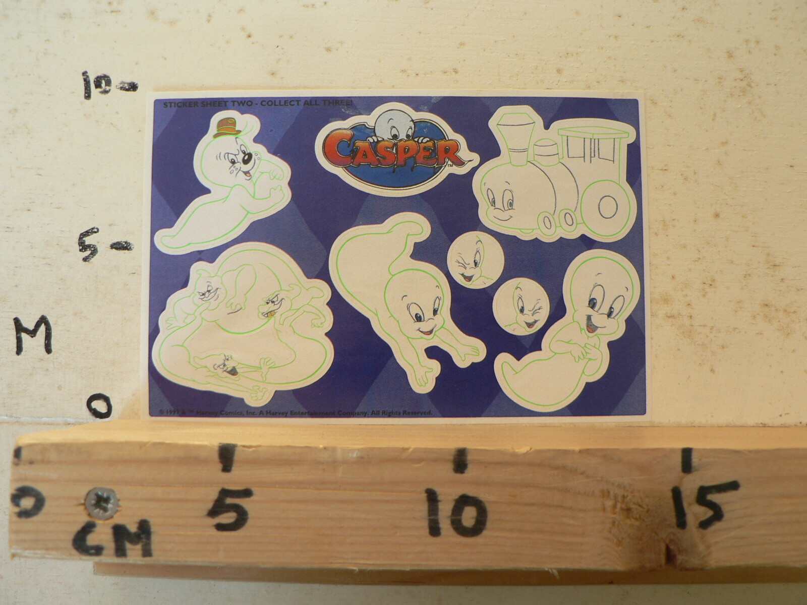 STICKER,DECAL CASPER HET SPOOK GHOST SHEET 8 STICKERS 1997 HARVEY ...