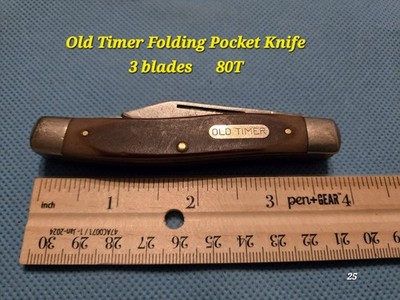 Old Timer Folding Pocket Knife 80T. 3 blades. | eBay