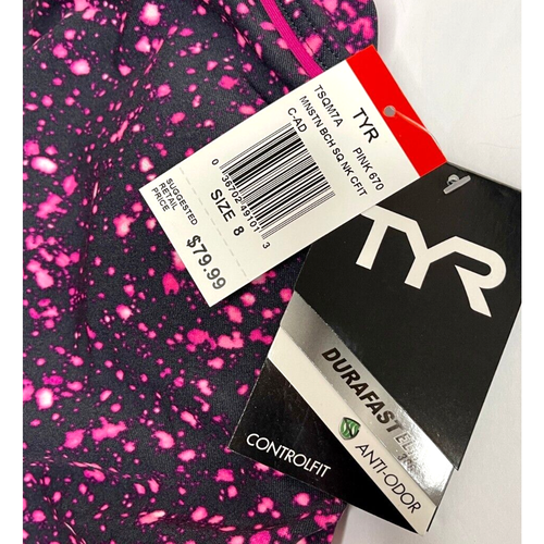 TYR DuraFast MOONSTONE BEACH Square Neck Controlfit 1pc Swimsuit Pink ...