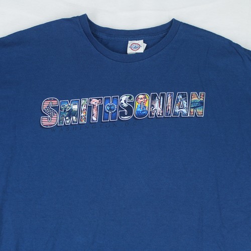 SMITHSONIAN Washington DC Vtg Blue Spellout Graphic T-SHIRT Men's XL ...