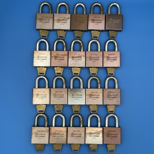 Lot x20 American Lock USA Hardened Series 1305 Q R U V W Y Z Plus Keys ...