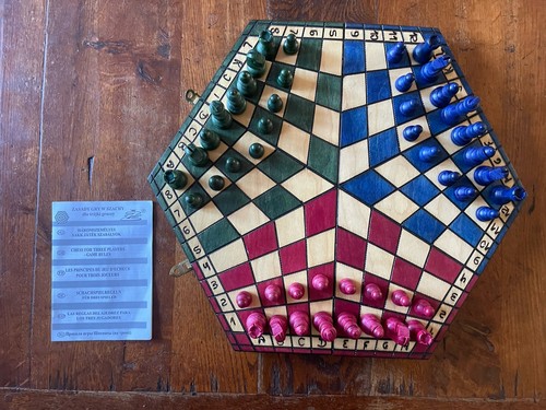 Zurek Three Player Wooden Chess Set Board Game - Made In Poland ...