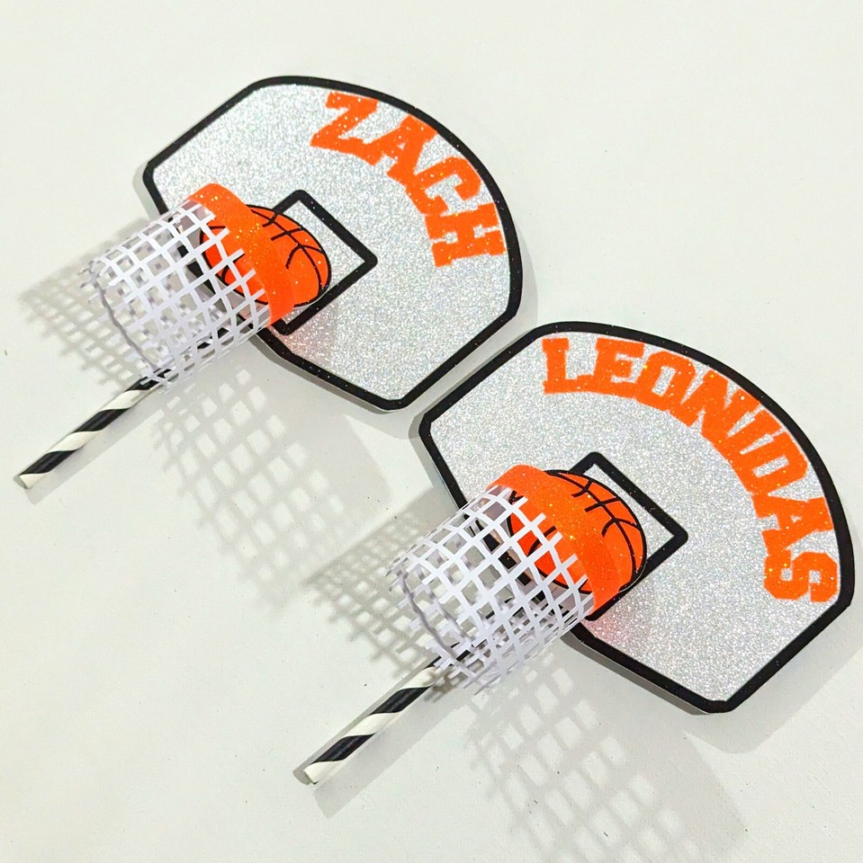 Basketball Themed 🏀 Cake Topper 3D Net & Ball Personalised Free ...