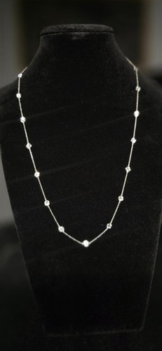 4.375 Ct Diamonds By The Yard Necklace 14K White Gold Lab Grown 20'' | eBay