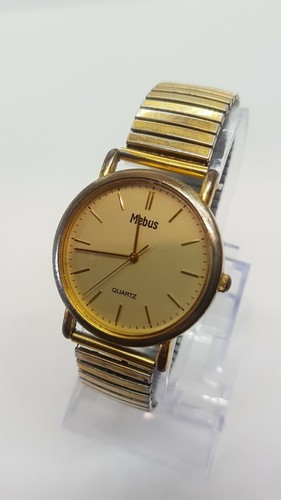 Mebus Quartz Gold-Tone Watch for men and women 34mm Vintage Stainless ...