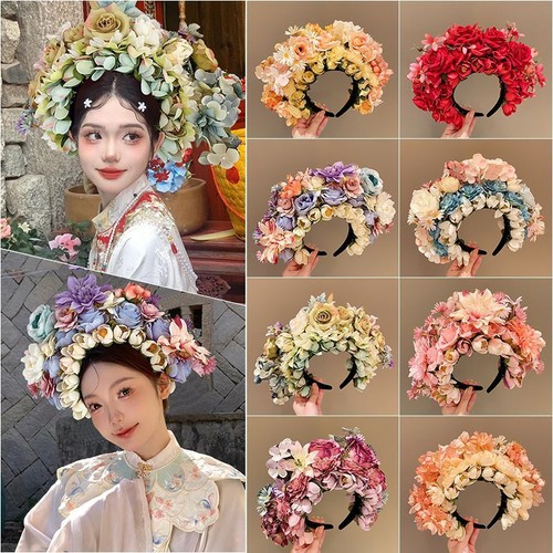 Chinese Hairpin Two-sided Womens Flowers Personality Boho Crowns ...