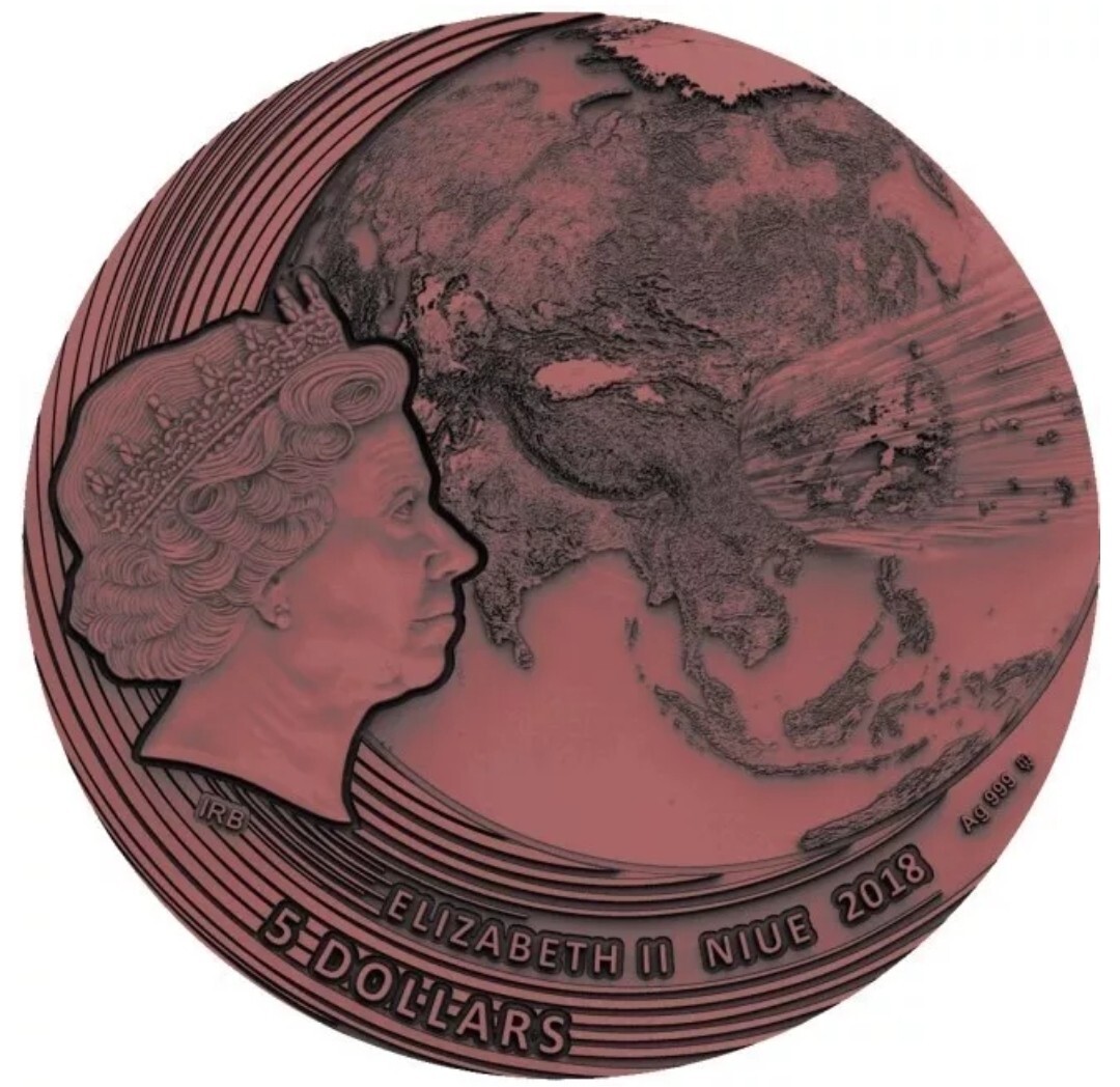 2018 2 Oz Silver $5 Niue World Of Meteorites FUKANG Antique Finish Coin ...