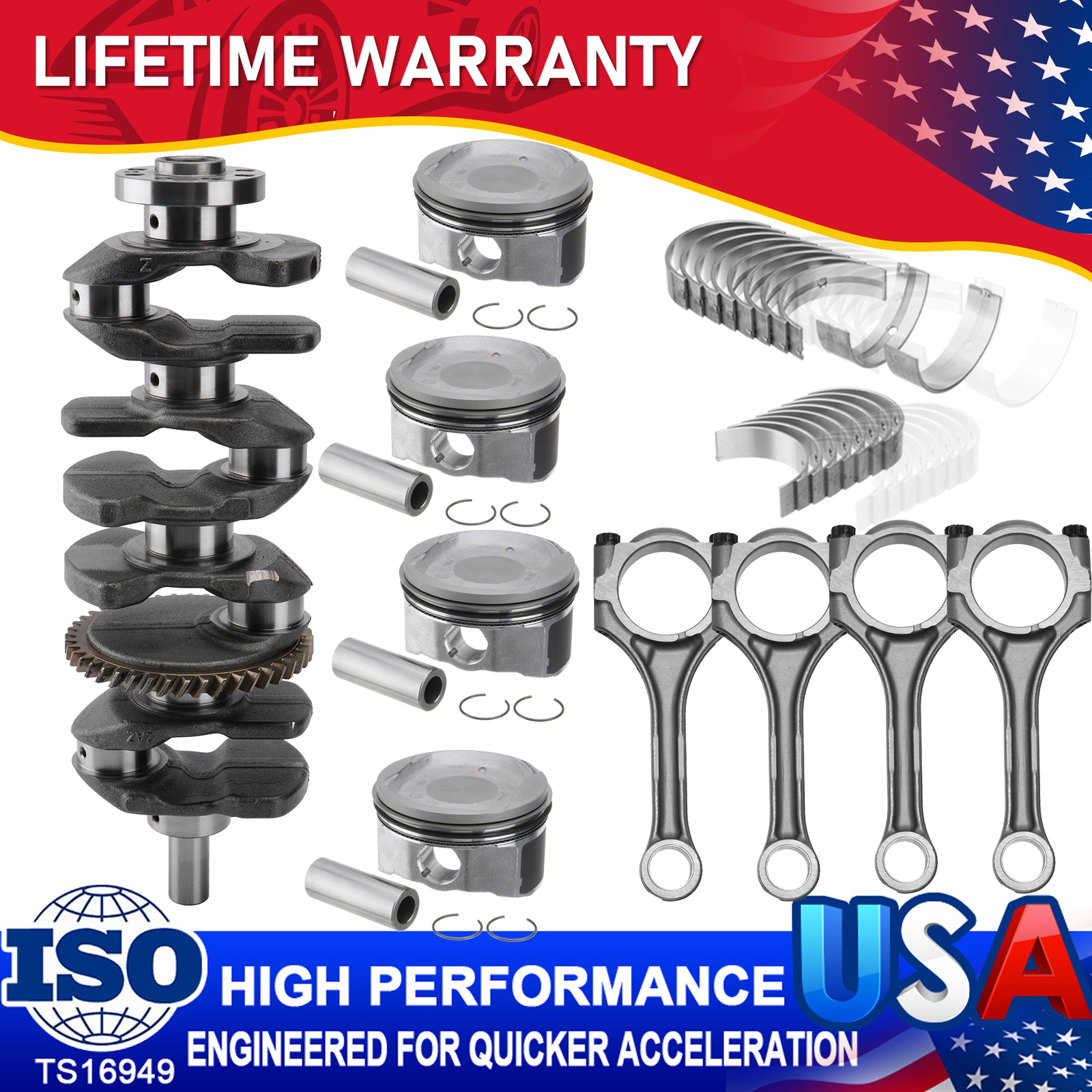 Engine Rebuild Overhaul Kit For Toyota Camry Corolla Scion tC xB 2AZFE ...