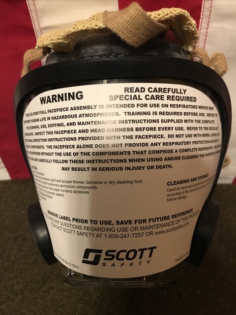 SCOTT Av3000 Grey Nosecup SCBA Firefighter Mask Kevlarheadnet Size ...