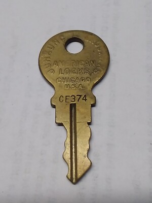 American Lock Key # CE 374 CE374 original for Coin Operated Vending ...