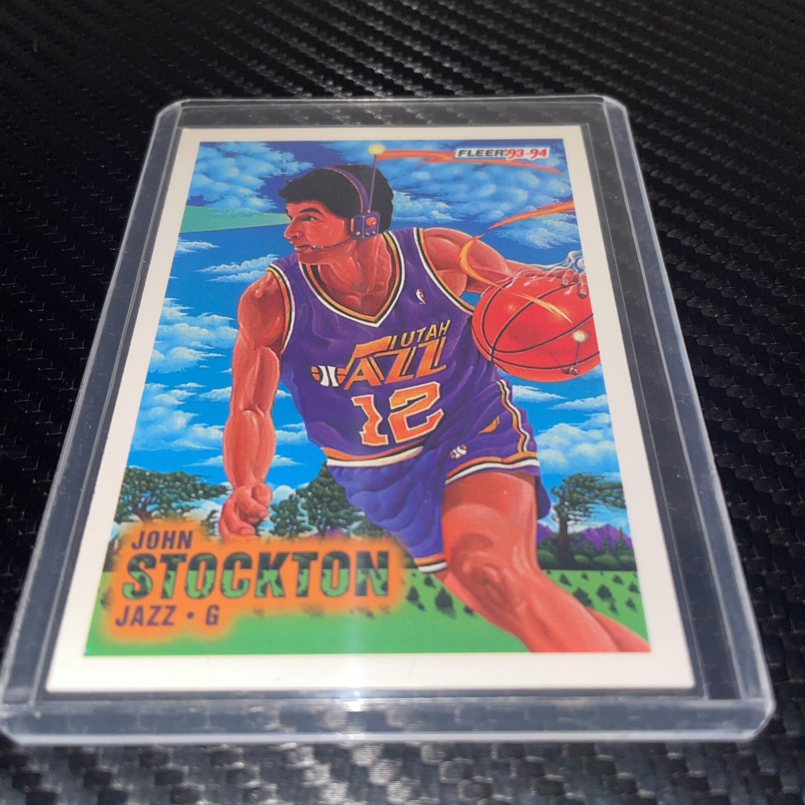 John Stockton 1993-94 animated fleer nba card no. 236 PERFECT CENTERING ...