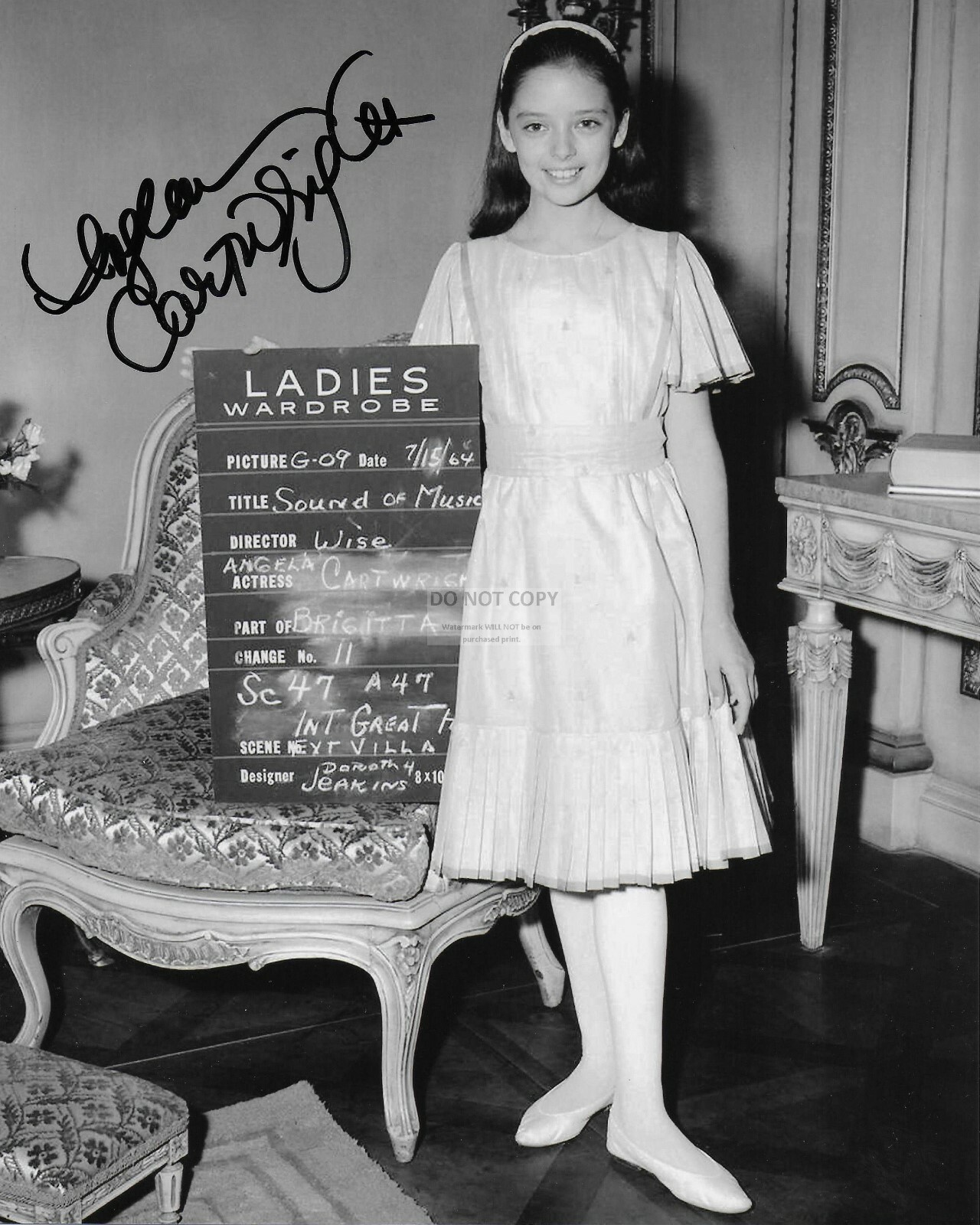 ANGELA CARTWRIGHT WARDROBE TEST FOR "THE SOUND OF MUSIC" - 8X10 PHOTO ...
