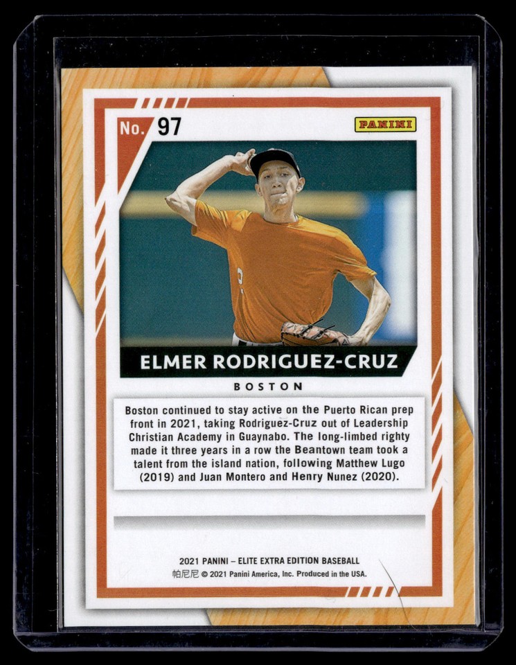 2021 Panini Elite Extra Edition #97 Elmer Rodriguez-Cruz #/999 | eBay