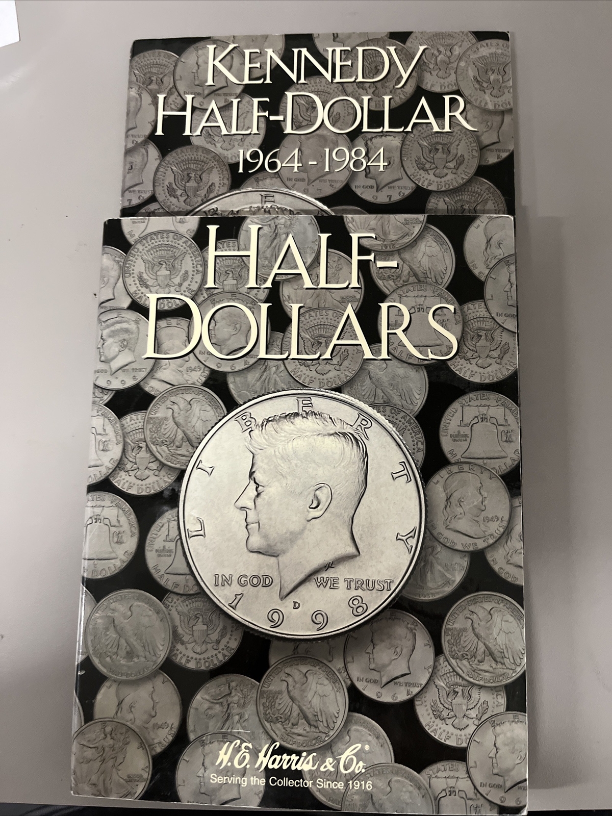 TWO 2 - HE Harris Kennedy Half Dollar Coin Folders #’s 1 and Open Album ...