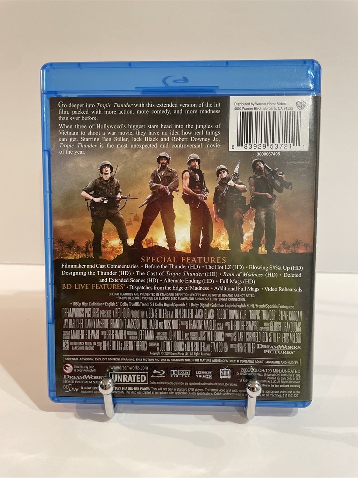 Tropic Thunder (Blu-Ray Disc, 2008) Director’s Cut Ben Stiller Movie | eBay