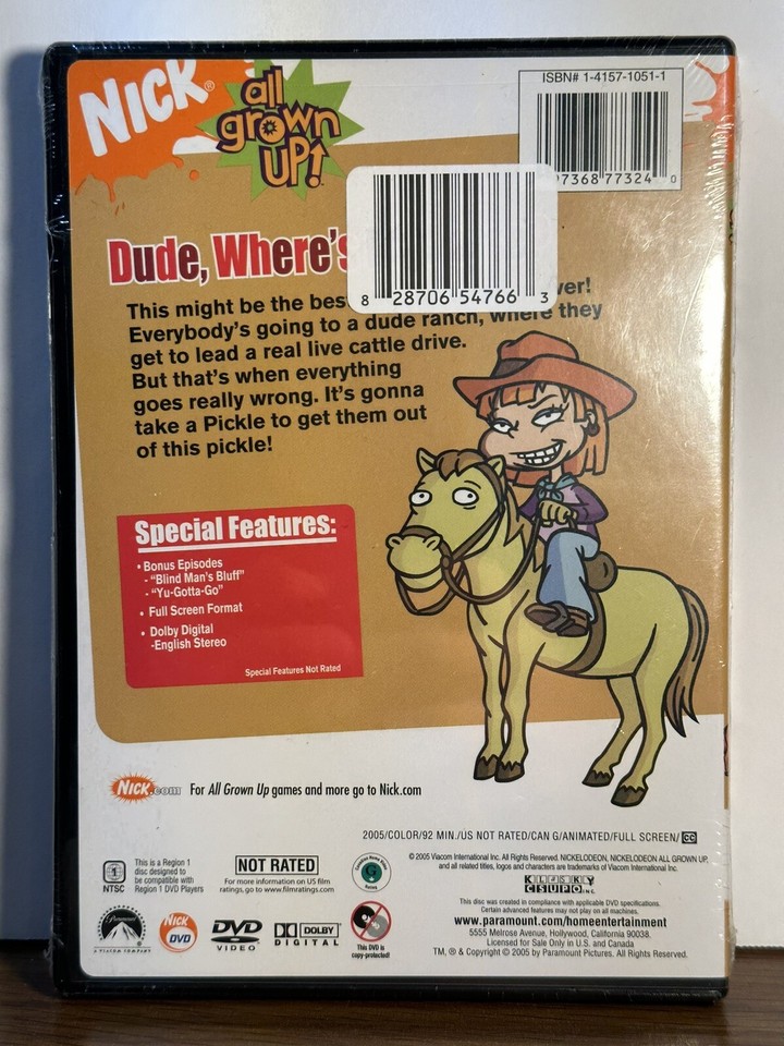 Nickelodeon All Grown Up ! Dude , Where's My Horse ? DVD Brand New ...