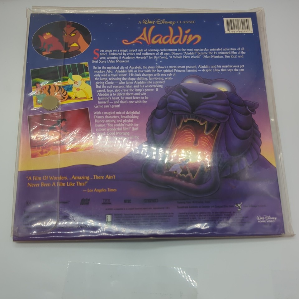 Walt Disney's Classic Aladdin CAV Letterbox Laserdisc 1662CS Laser Disc ...