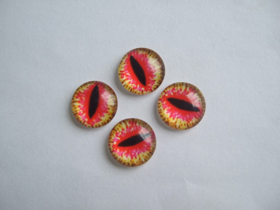 20pcs 12mm Round Dragon Eyes Glass Cameo Cabochons Jewellery Craft ...