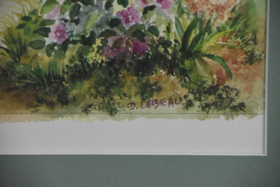 La Roseraie France Danielle Lebeau Original Signed Framed Watercolor ...