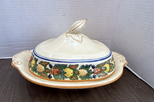 Adams Pottery Titian Ware Covered Vegetable Serving Dish Bowl Vintage ...
