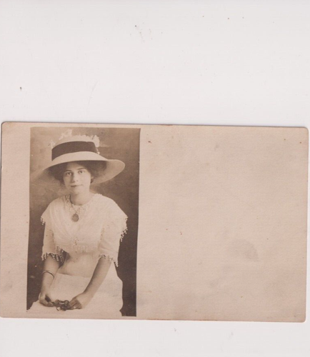 Postcard RPPC Real Photo CYKO Woman With A Beautiful Hat ca 1904 -1920s ...
