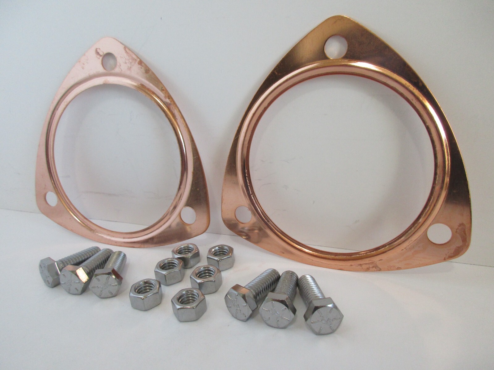 3 1/2" COPPER HEADER EXHAUST COLLECTOR GASKETS REUSABLE WITH BOLTS 3.5 ...