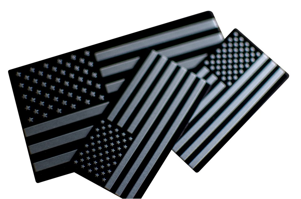 [Bundle Pack] 3D Aluminum American Flag Sticker Emblem Decal Black ...