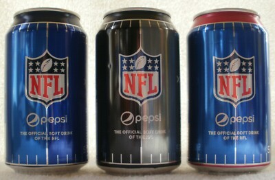 Lot of 3 Pepsi 2017 NFL Football Cans - Pepsi, Pepsi Max and Pepsi Wild ...