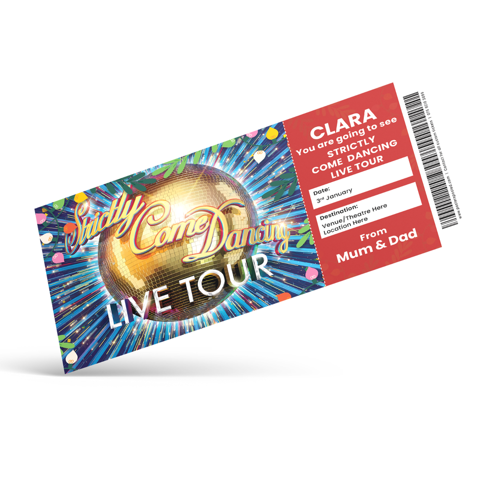 Strictly Come Dancing Live Christmas Ticket Personalised Xmas Ticket ...