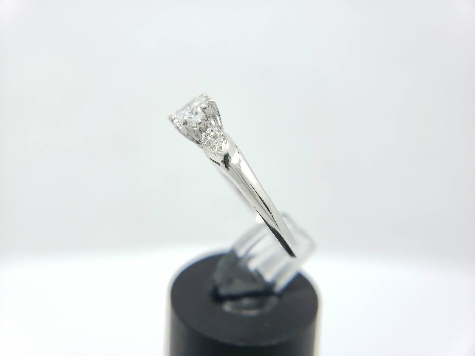 Platinum Round Single Cut Diamond Engagement Ring 1/2… - Gem