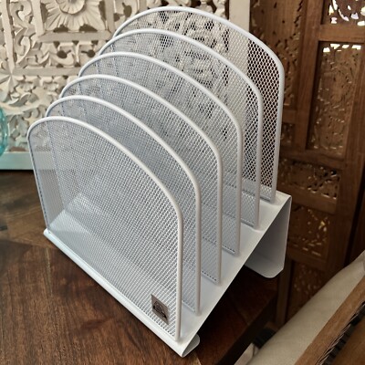 Delifox Inclined Desk File Organizer 5 Section Vertical File Folder ...