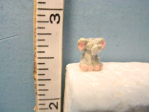 Miniature Sitting Elephant Tiny Figurine Handcrafted B. Meyer Mini-Gems ...