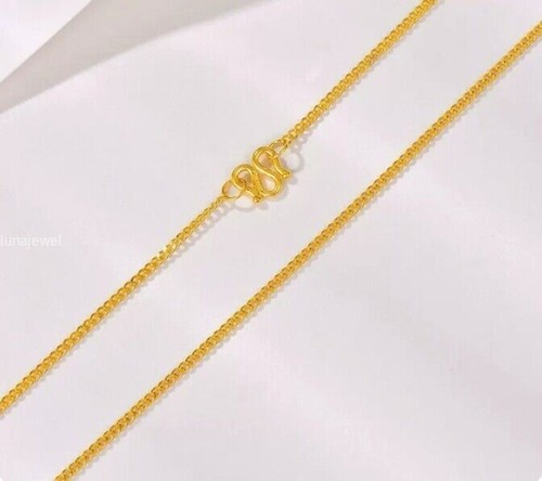 Pure 999 24K Yellow Gold Chain O Chain Curb Chain Necklace Women | eBay