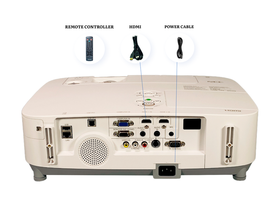 NEC P401W 3LCD Projector 4000 Lumens ANSI Professional HD HDMI with NEW ...